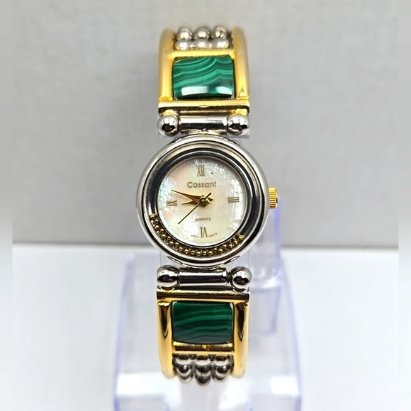 Cassant | Accessories | Vintage Cassant Quartz Watch Green Malachite ...